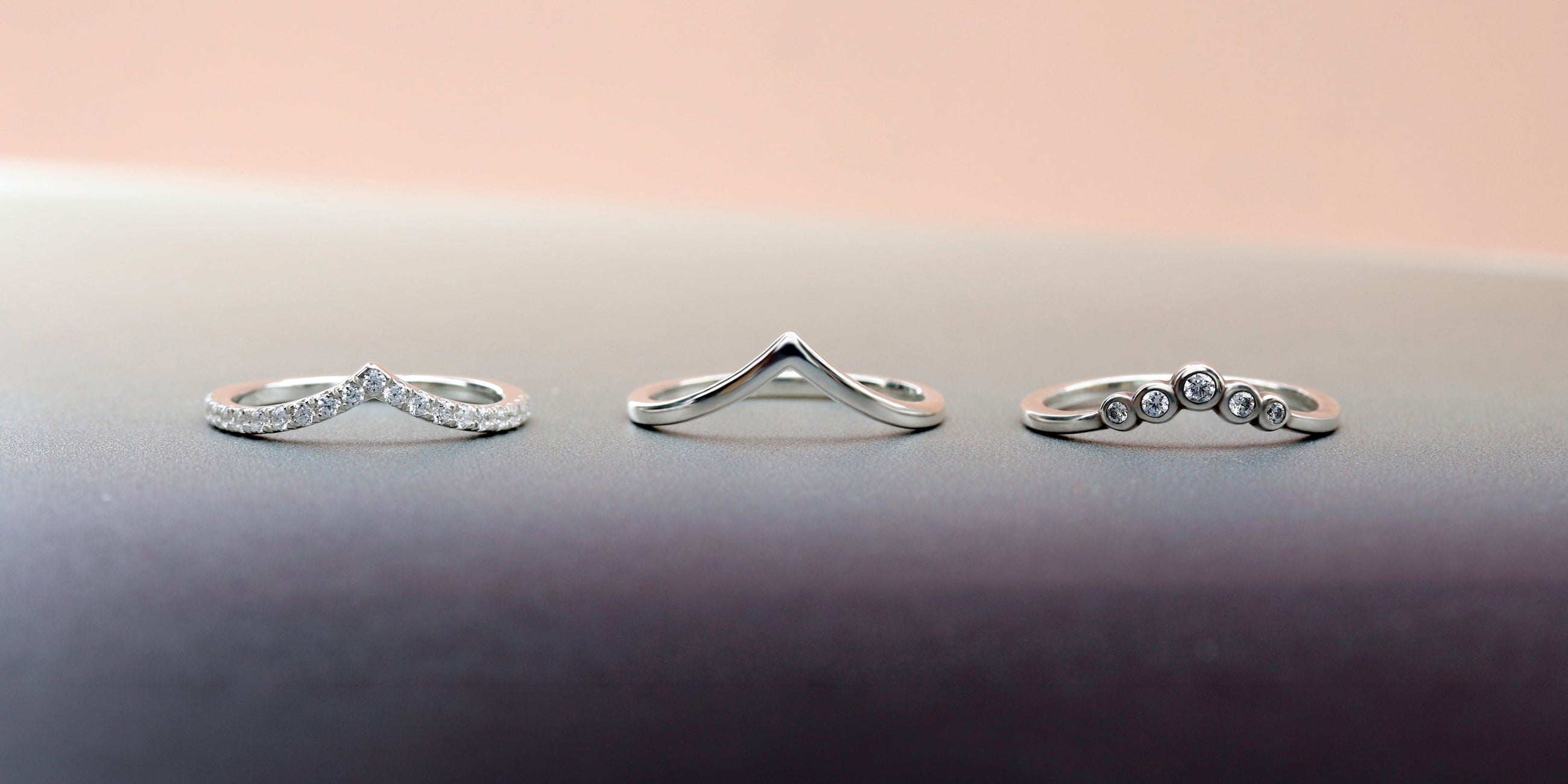 Contour Wedding Bands | V-contour & Half-circle Diamond Bands | Aide ...