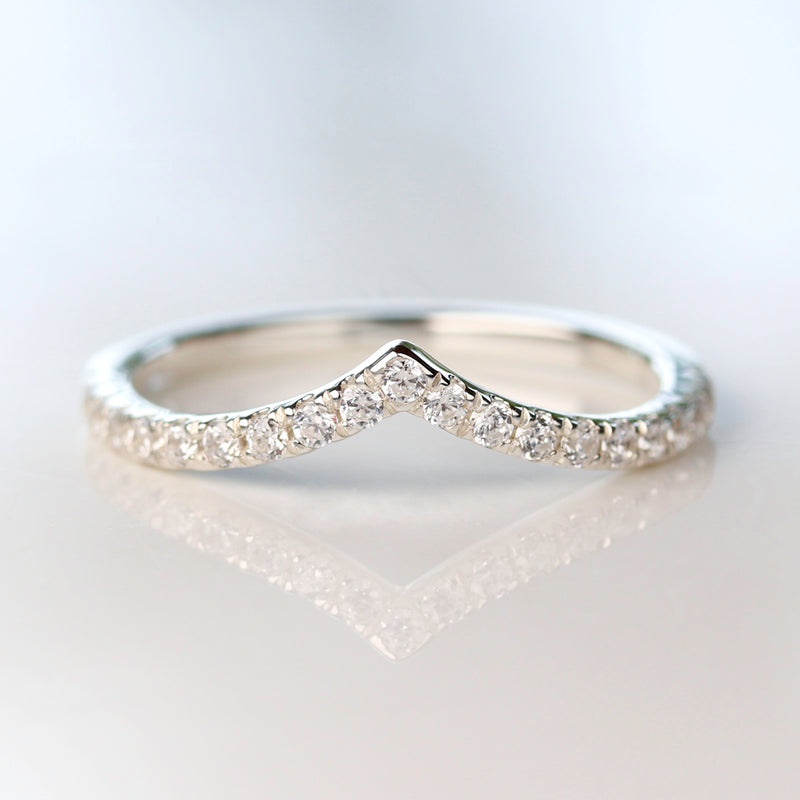 Contour Wedding Bands | V-contour & Half-circle Diamond Bands | Aide ...