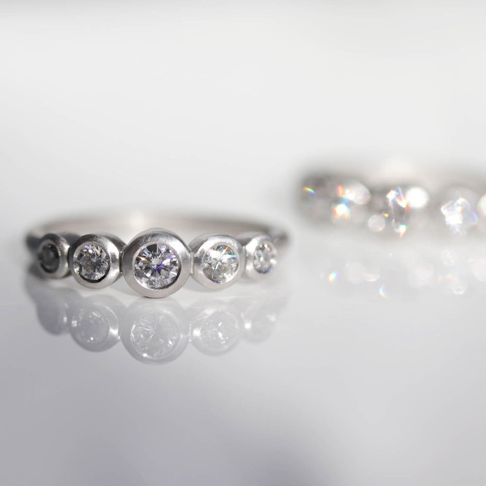 Ethical & Low-Profile Five Stone Ring - Eco-friendly Jewelry