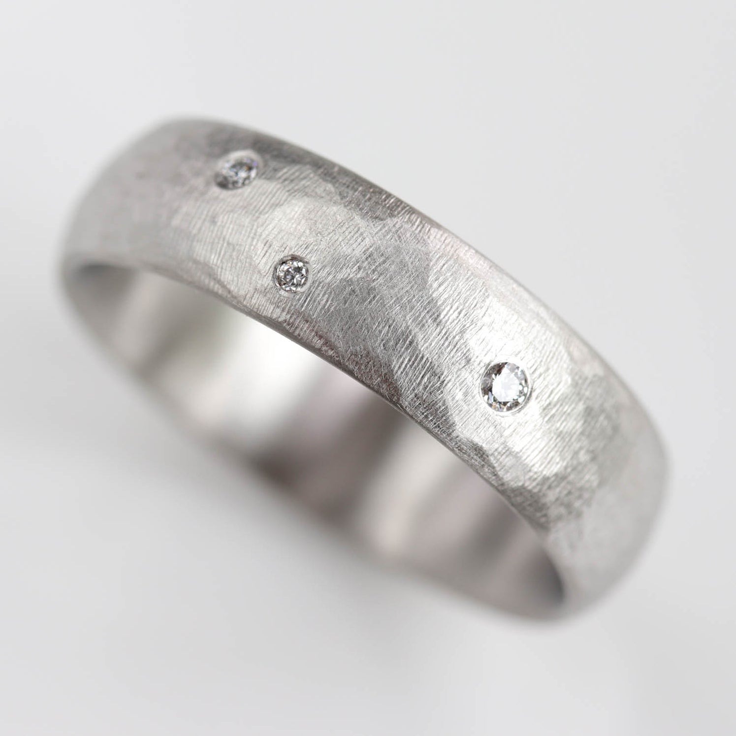 Women's Stone Texture Hand-Carved Classic Band - Eco-friendly Jewelry ...