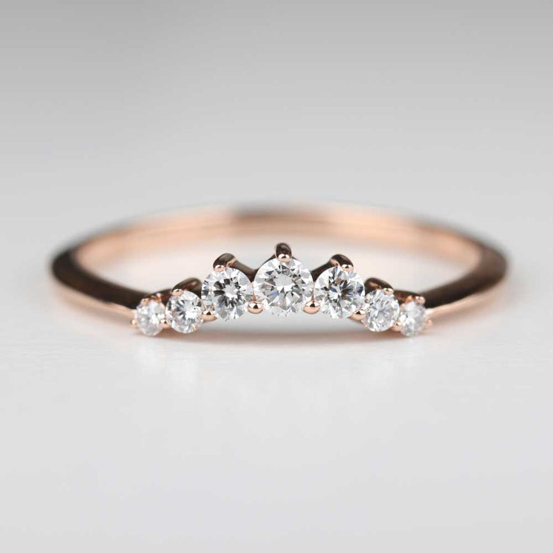 Contour Wedding Bands | V-contour & Half-circle Diamond Bands | Aide ...