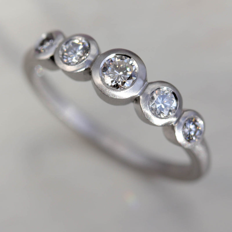 Ethical & Low-Profile Five Stone Ring - Eco-friendly Jewelry